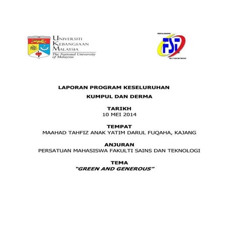 Contoh kertas kerja program | DOC