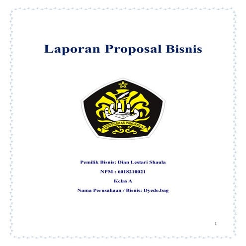 Laporan Proposal Bisnis | PDF