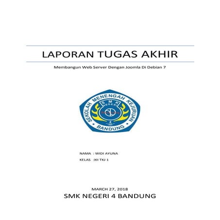 Laporan TA:Membangun web server dengan CMS Joomla pada debian 7 | DOCX