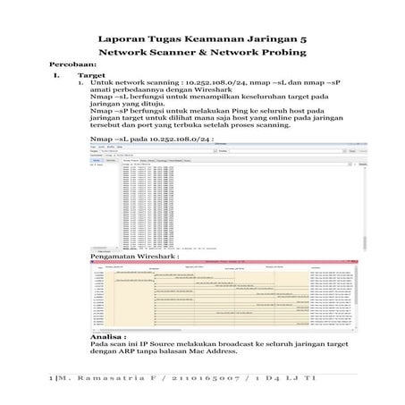 Laporan tugas keamanan jaringan network scanning | PDF