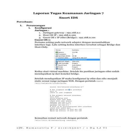 Laporan tugas keamanan snort ids | PDF