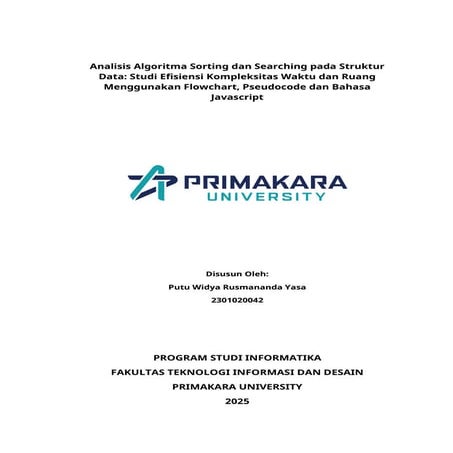Analisis Algoritma Sorting dan Searching pada Struktur Data: Studi ...