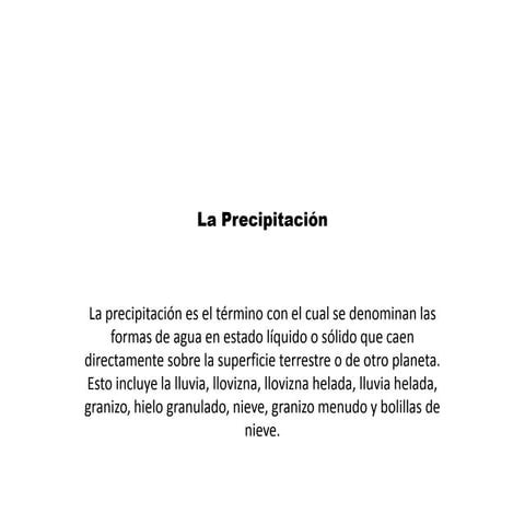La precipitación | PPTX