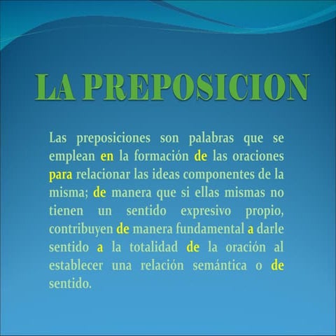 La preposicion | PPT
