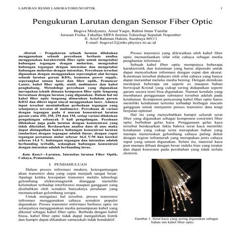 Laporan praktikum Fislab Serat Fiber Optik | PDF
