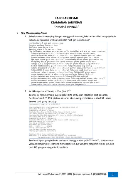 Laporan Resmi Nmap dan Hping | PDF