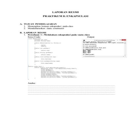 PBO - Lapres Enkapsulasi | DOCX