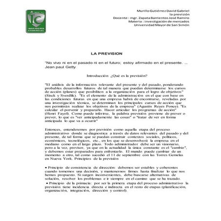 La prevision | PDF