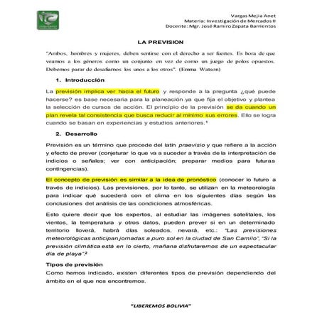 La prevision | DOCX
