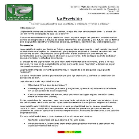 La prevision | PDF