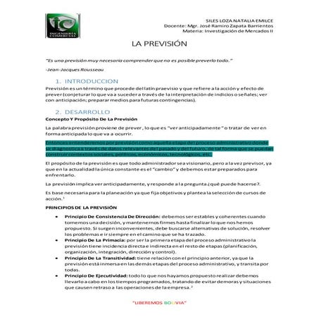 La prevision | DOCX