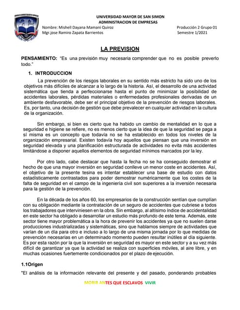 La prevision | PDF