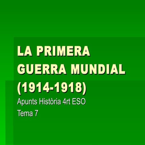 La Primera Guerra Mundial (1914 1918) | PPT