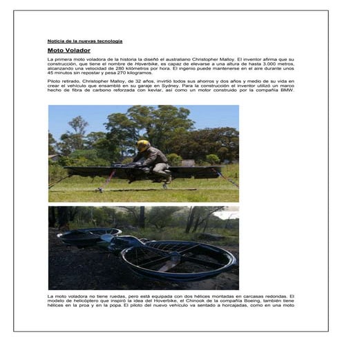 La primera moto voladora de la historia la diseñó el australiano ...