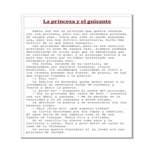 La princesa y el guisante | DOCX