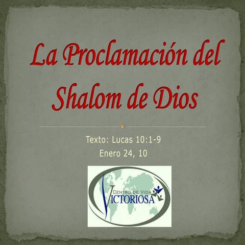 La ProclamacióN Del Shalom De Dios 1 24 10 | PDF