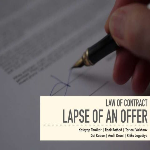 Lapse of an offer | PPTX