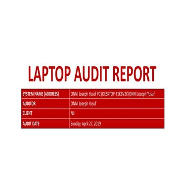 Laptop audit report | PPTX
