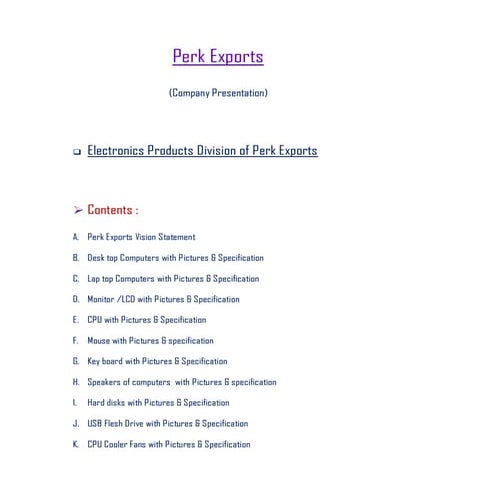 Laptop Perk Exports | PDF