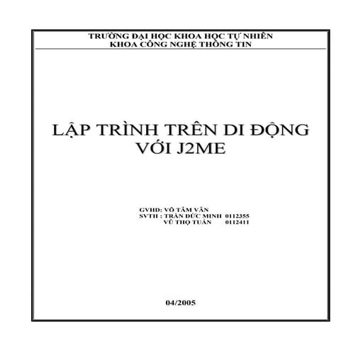 Lap trinh di dong voi j2me | PDF