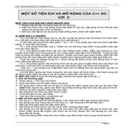 Lap trinh huong doi tuong voi c++ smith.n studio | PDF