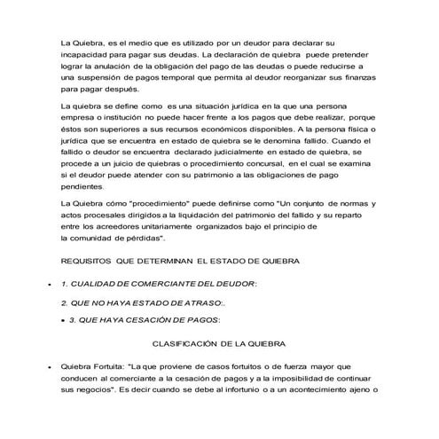 La quiebra | DOCX