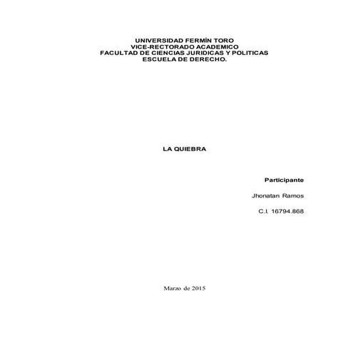 La quiebra | DOCX
