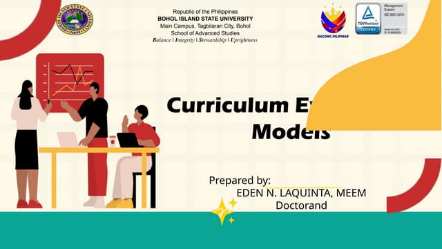 Tyler's model of curriculum evaluation | PPTX