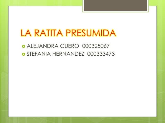 Cuento La Ratita Presumida | PPT