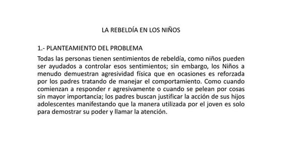 LA REBELDÍA DE LOS ADOLESCENTES | PPT