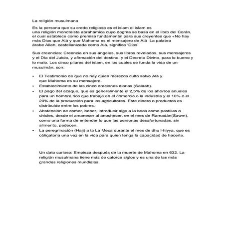 Religión islámica o musulmana | PPTX