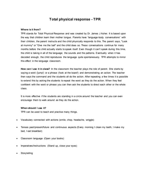 Total Physical Response | PDF