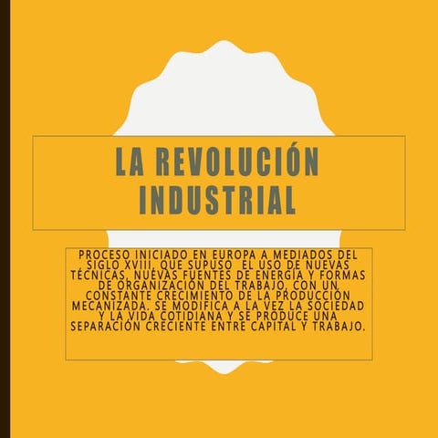 Revolución industrial y movimiento obrero | PPT