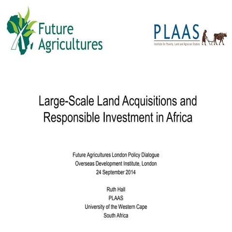 Large scale land acquisitions and responsible investment in Africa | PDF