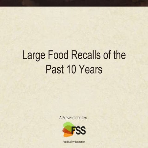 Large Food Recalls of the Past 10 Years | PPT