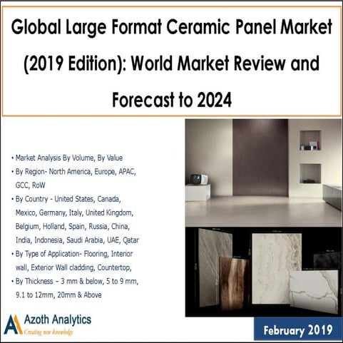 Large Format Ceramic Panel Market (2019 Edition) | PPT