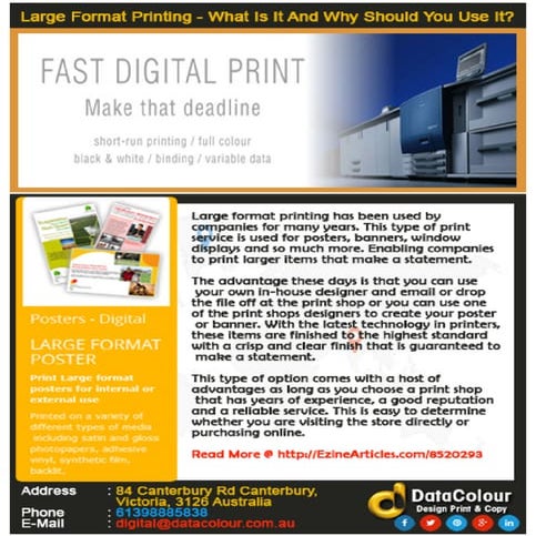 Large format printing what is it and why should you use it | PDF