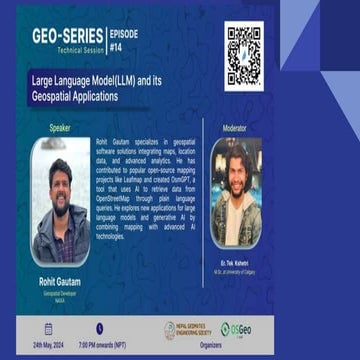 Large Language Model (LLM) and it’s Geospatial Applications | PPTX