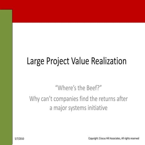 Large Project Value Realization | PDF