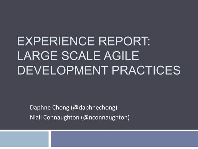 Large Scale Agile Development Practices Ppt