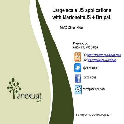 BarCamp Costa Rica 2014 - Large scale js applications | PPTX | Web Development | Internet