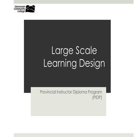 Large Scale Learning Design | PPT