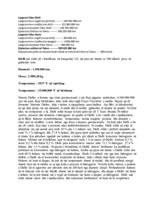 Sistemi diellor dhe elementet e tij | PPTX