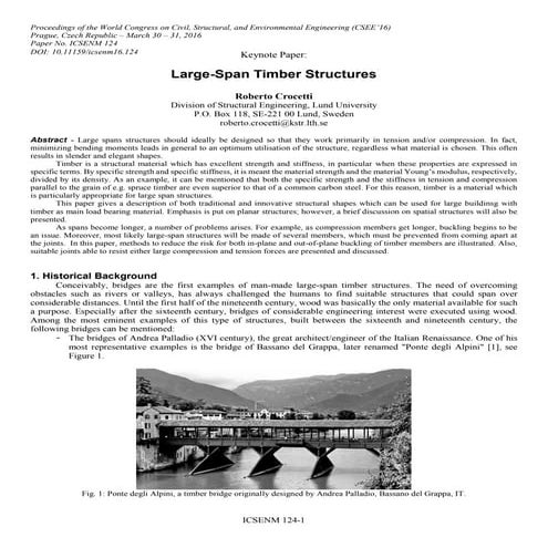 Large span timber structure | PDF