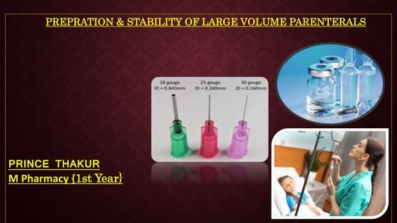 Large and small volume parenterals preparations | PPTX