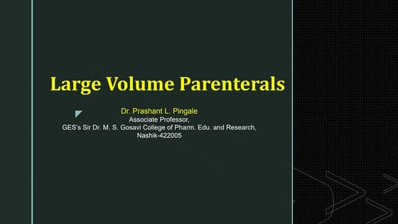 Large and small volume parenterals preparations | PPT