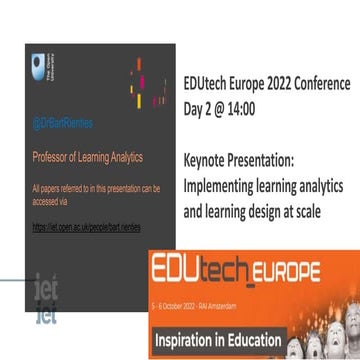 Edutech_Europe Keynote Presentation: Implementing learning analytics and learning design at ...