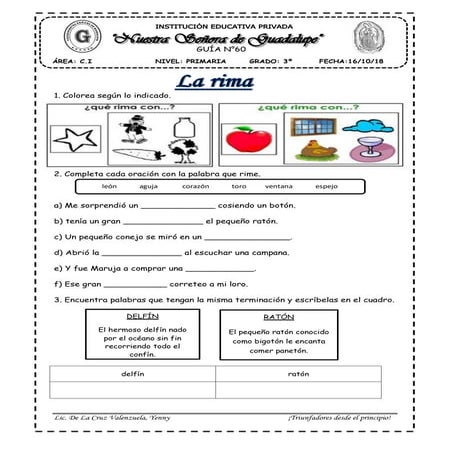 Respuestas De La Hoja De Trabajo Sobre El Tiempo De La Rima Rima