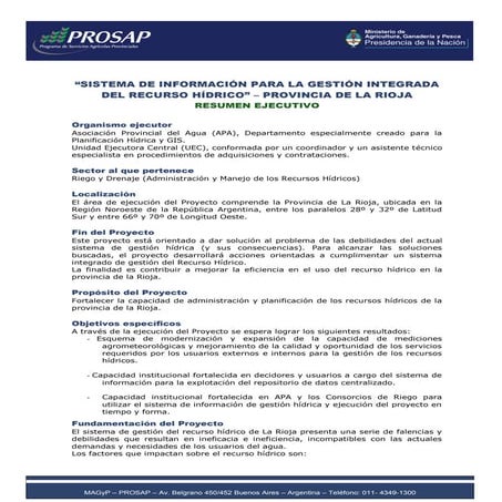 PROSAP La riogestionrecursohidrico | PDF