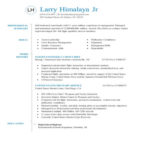 Larry himalaya jr resume | DOCX